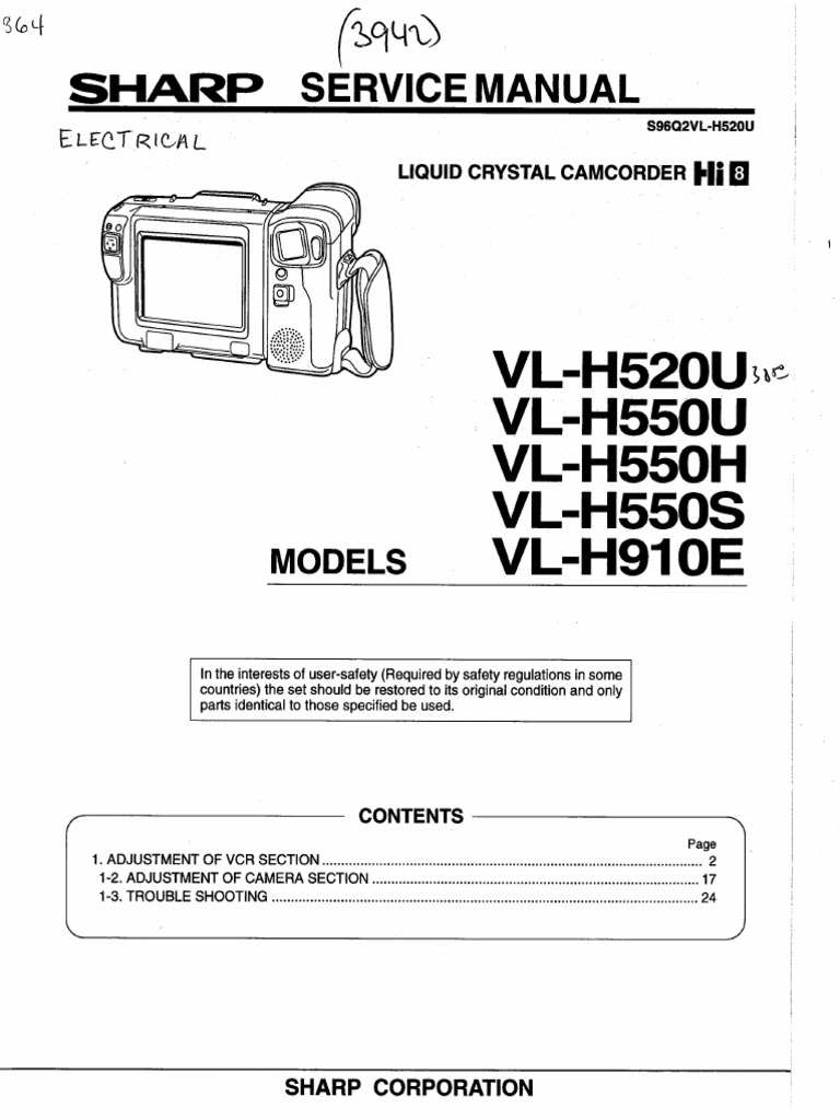 Sharp vl-h520 vl-h550 vl-h910 SM | PDF