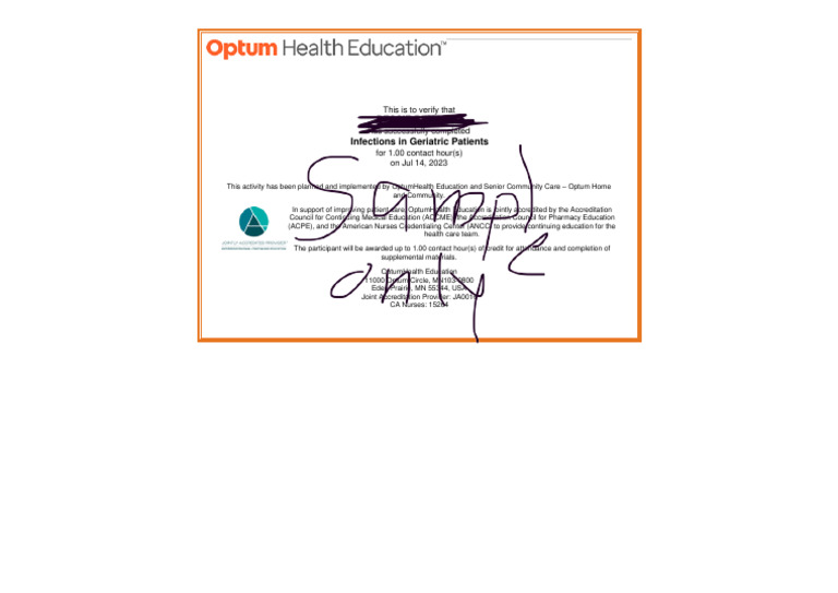 Geria Cert Sample | PDF