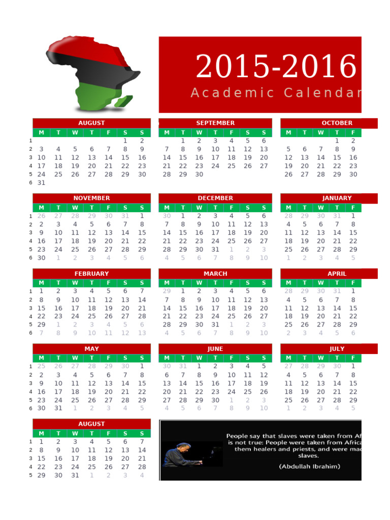 Academic Calendar Template 2025-26 | PDF