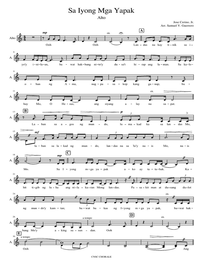 Sa Iyong Mga Yapak - Alto | PDF