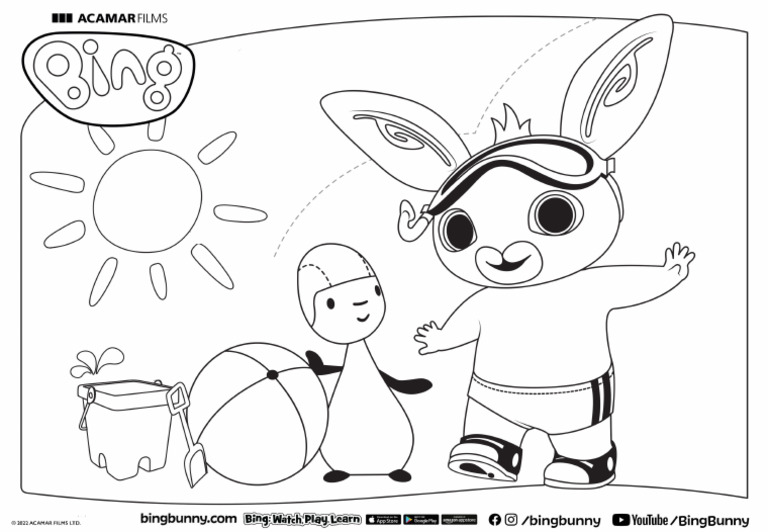 Bing and Flop Summer Colouring Sheet | PDF