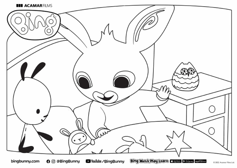 Bing and Flop Bedtime Colouring Sheet - 0 | PDF