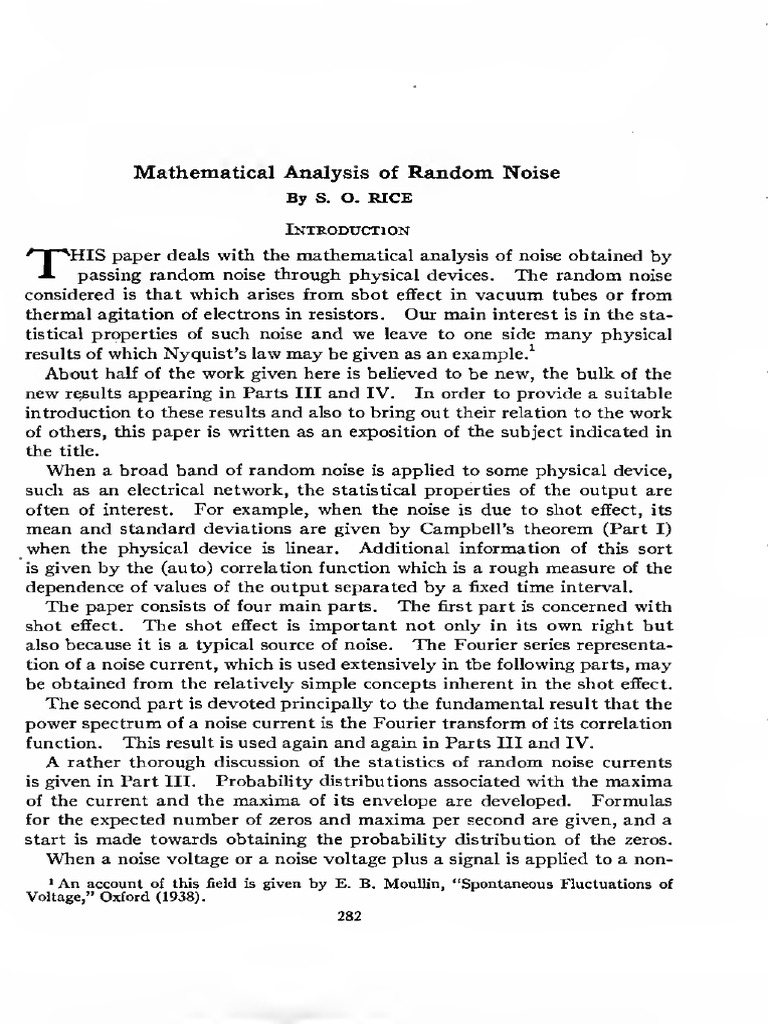 Statistical Properties of Random Noise | PDF | Spectral Density ...