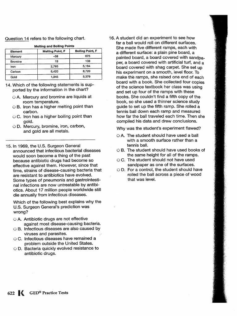 GED SCIENCE Test | PDF