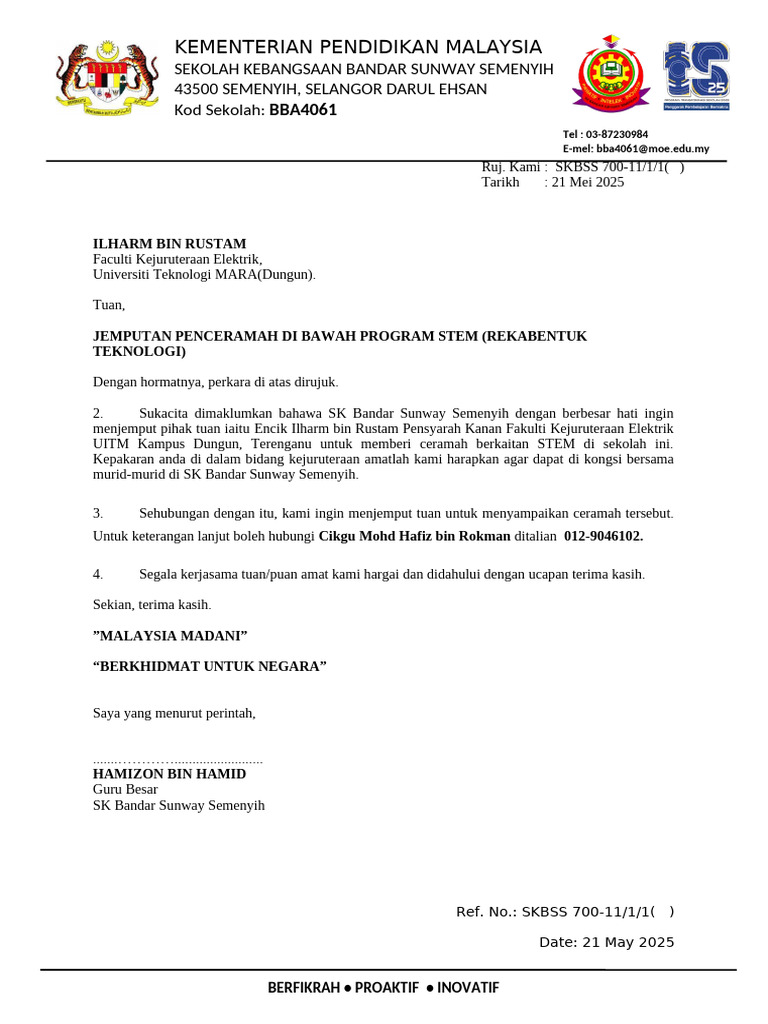 Surat Jemputan Penceramah-2 | PDF