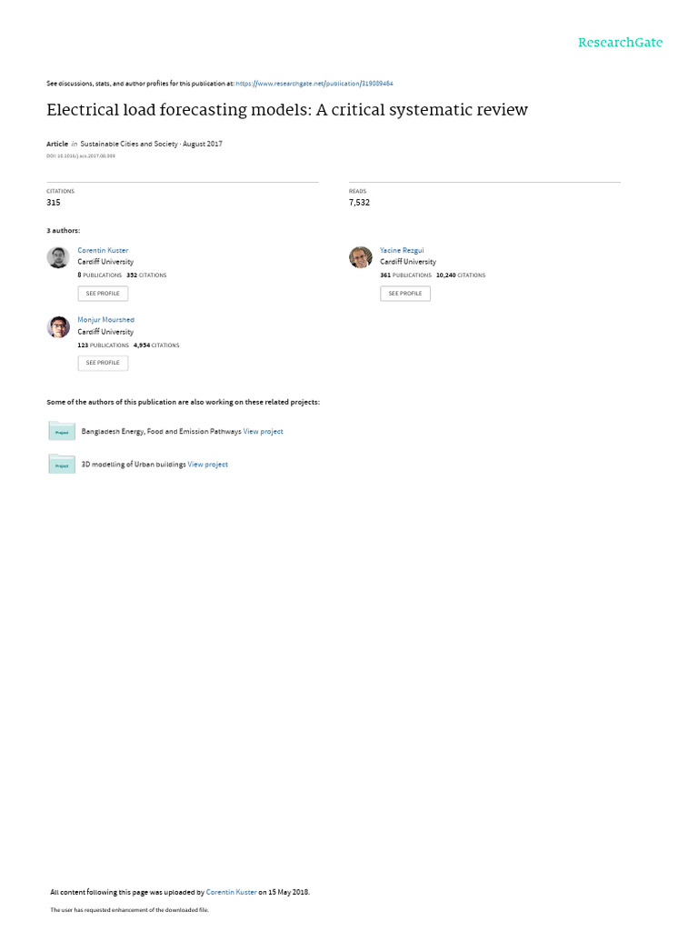 Electricity Power Forecasting Models A Critical Systematic Review | PDF ...