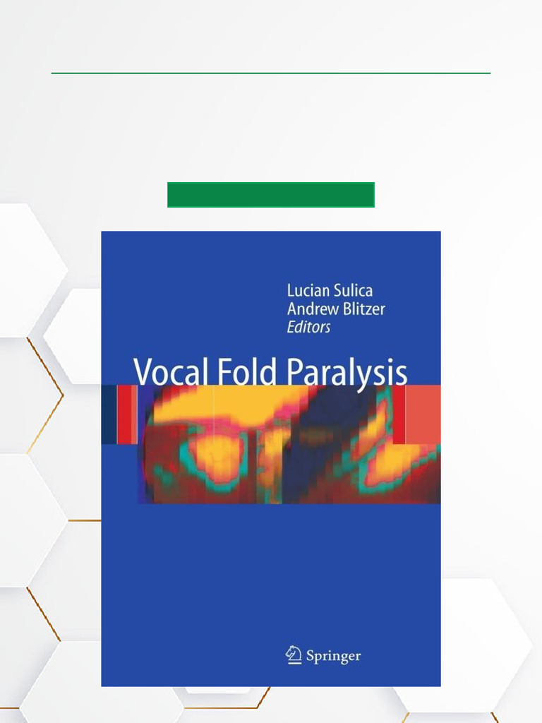Vocal Fold Paralysis 1st Edition Verified Download | PDF