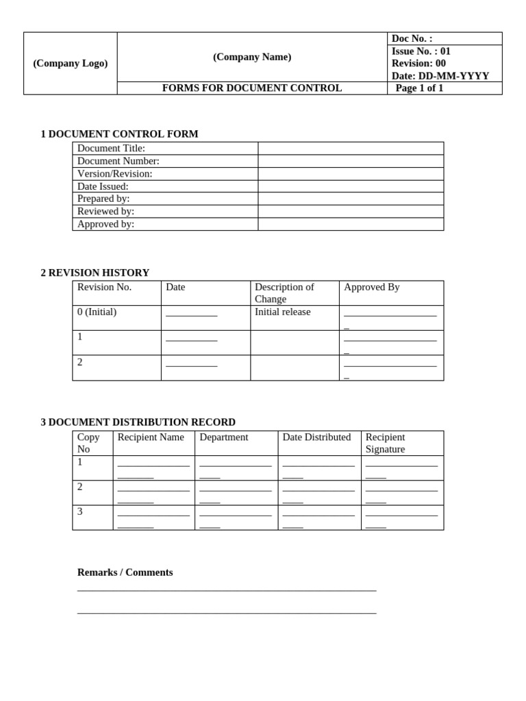 Document_Control_Form_Template | PDF