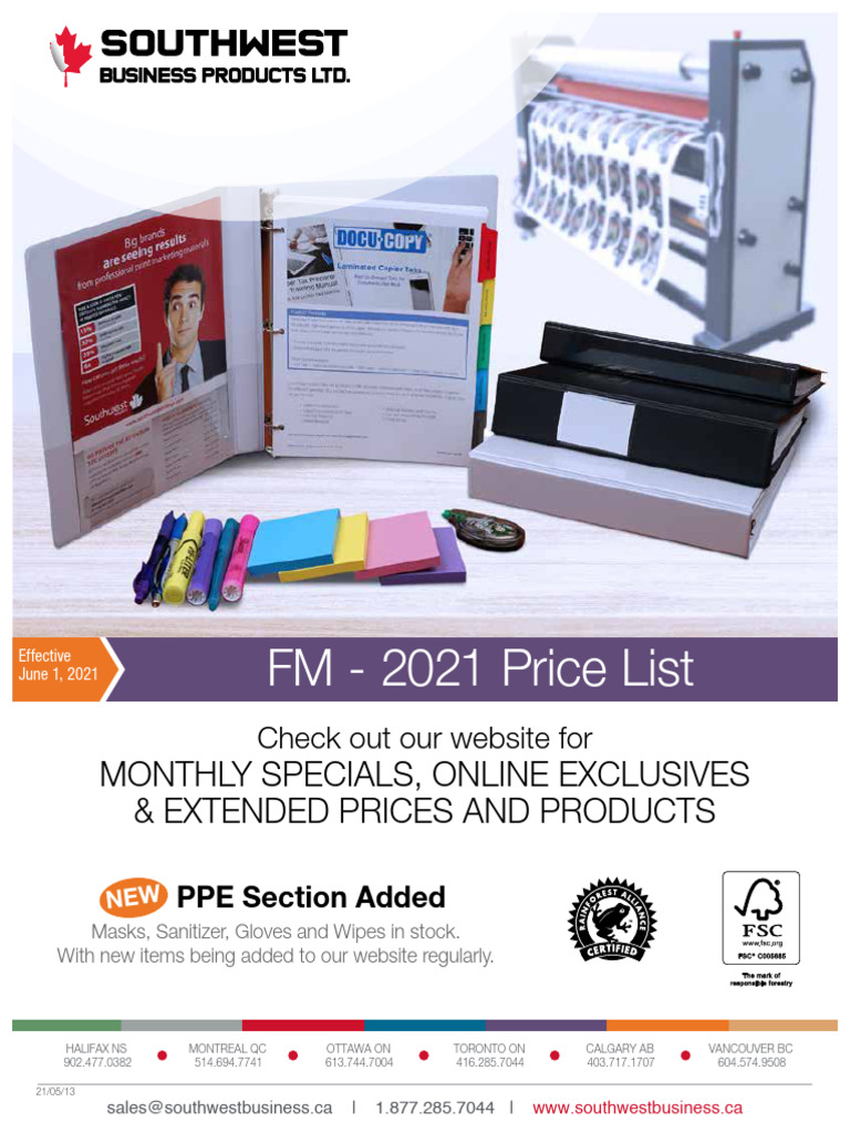 2021_SOUTHWEST PRICE LIST | PDF | Bookbinding