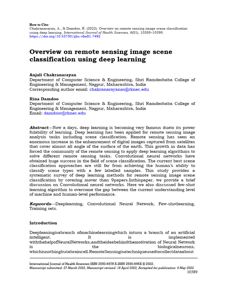 Overview On Remote Sensing Image Scene C | PDF | Deep Learning | Remote Sensing