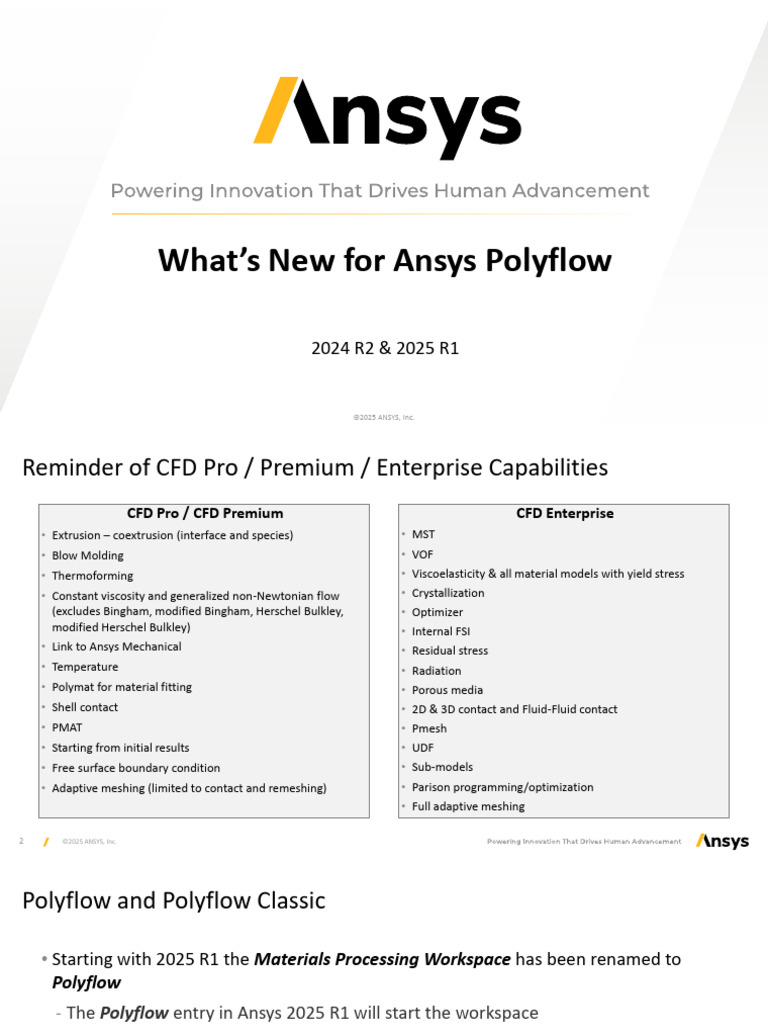 Ansys Polyflow 2025 R1 Features Overview | PDF | Computer Cluster ...