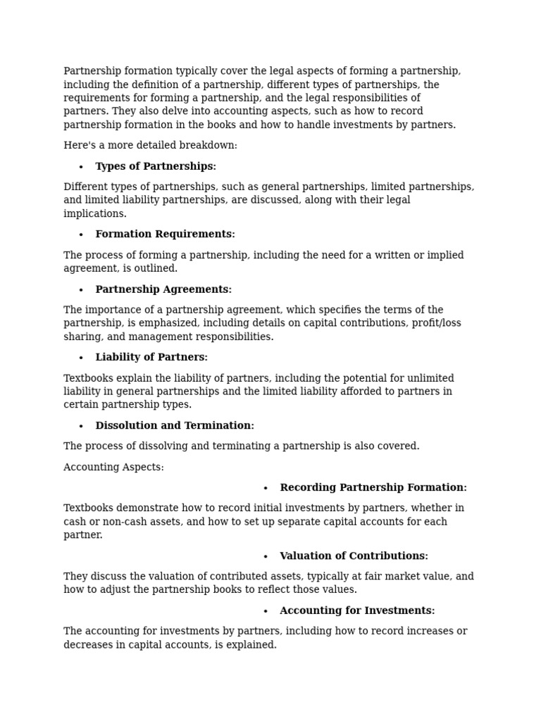 Partnership Formation | PDF