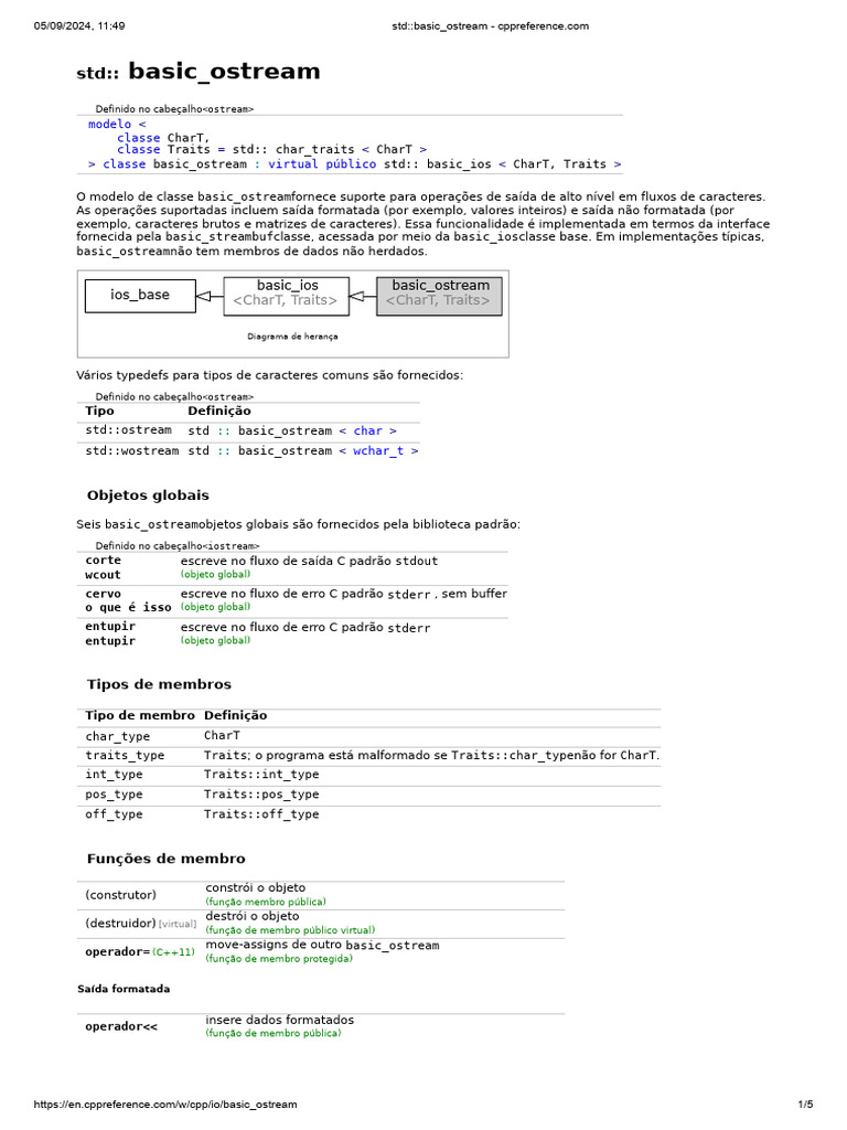 STD Basic Ostream | PDF | Function (Mathematics) | Integer (Computer Science)