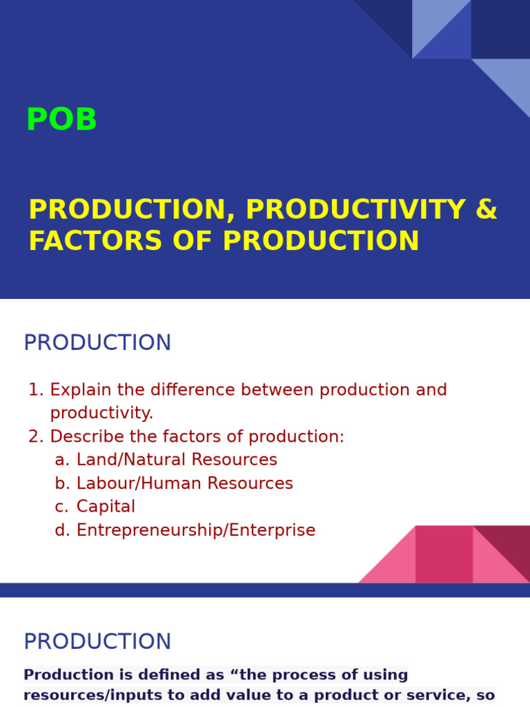 Production, Productivity, and Resources | PDF | Capital (Economics ...