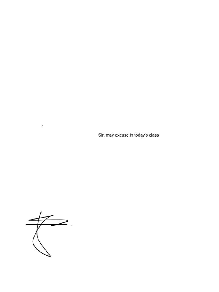 Excuse Letter 2 | PDF