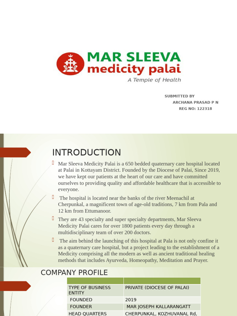 Hospital Internship Report: Mar Sleeva Medicity | PDF | Hospital | Patient