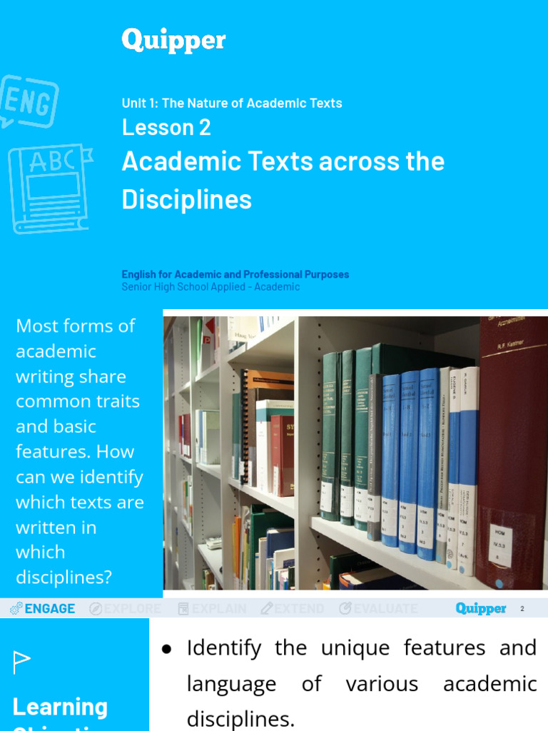 EAP - U1 - L2 - Academic Texts Across The Disciplines | PDF | Science ...