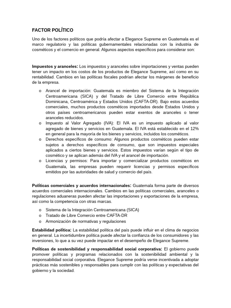 Factor Político | PDF | Arancel | La política fiscal