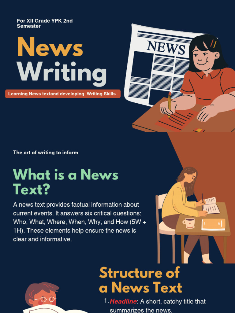 YPK PPT XII Writing News Text | PDF | Grammar | Linguistics