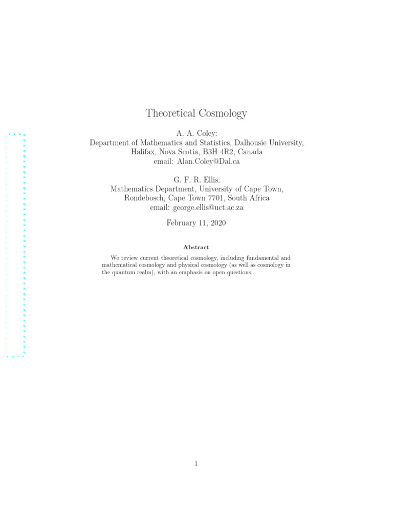 2020 Theoretical Cosmology | PDF | Universe | Physical Cosmology
