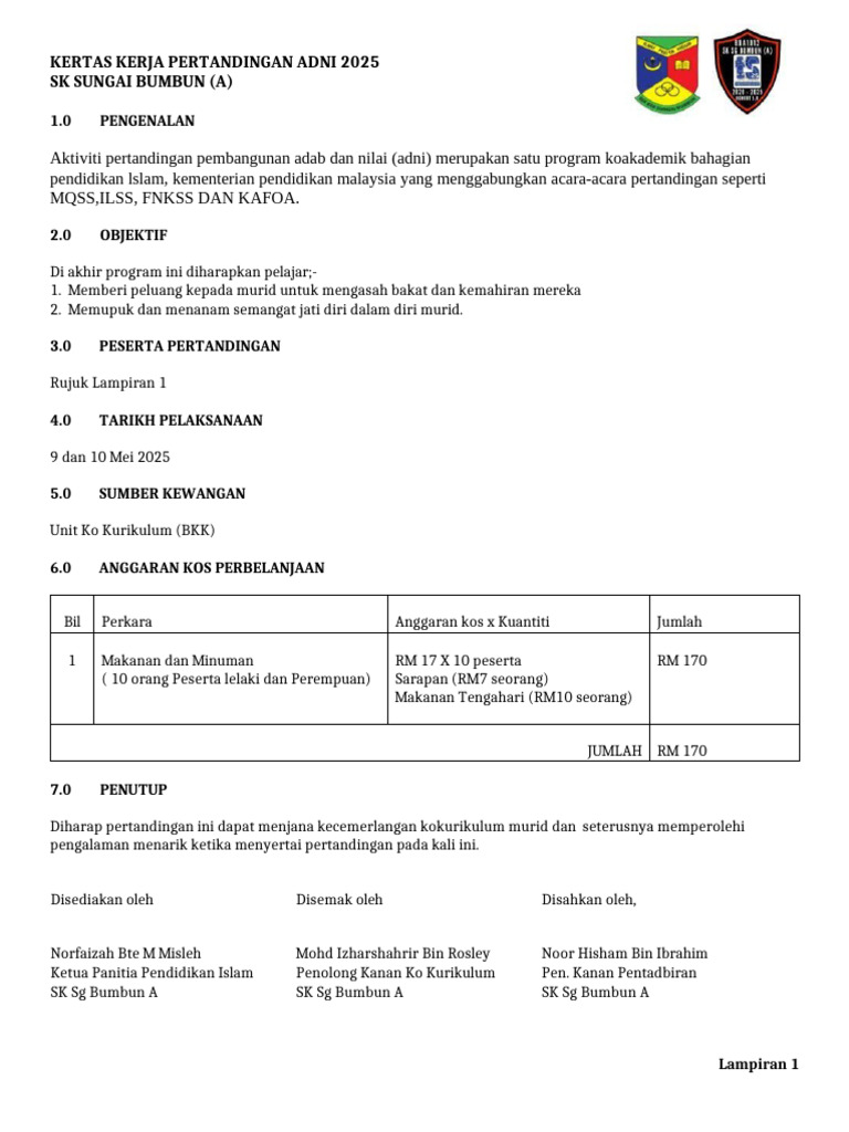 Kertas Kerja Adni 2 (2025) | PDF