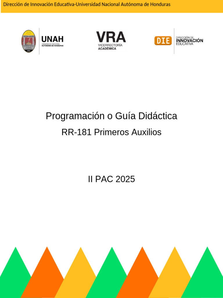 Guía Didáctica Primeros Auxilios IPAC 2025 | PDF | Aprendizaje | Evaluación