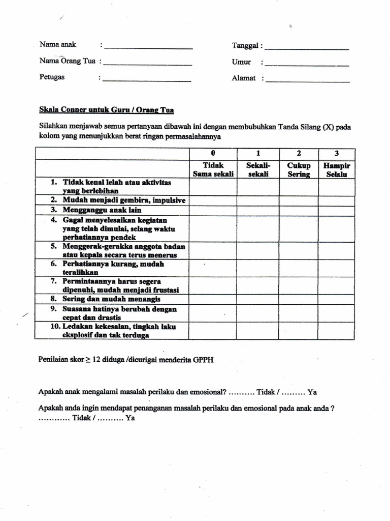 Conner Scale | PDF