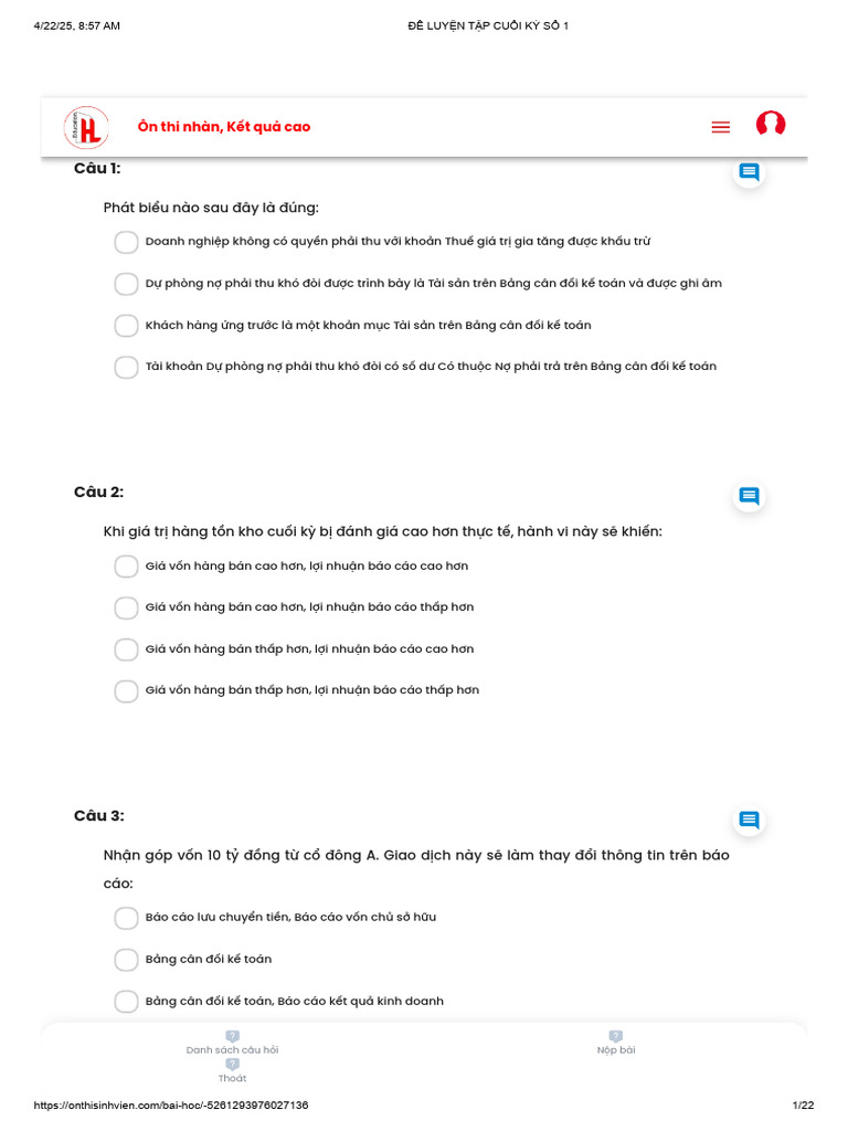 ĐỀ LUYỆN TẬP CUỐI KỲ SỐ 1 NLKT | PDF