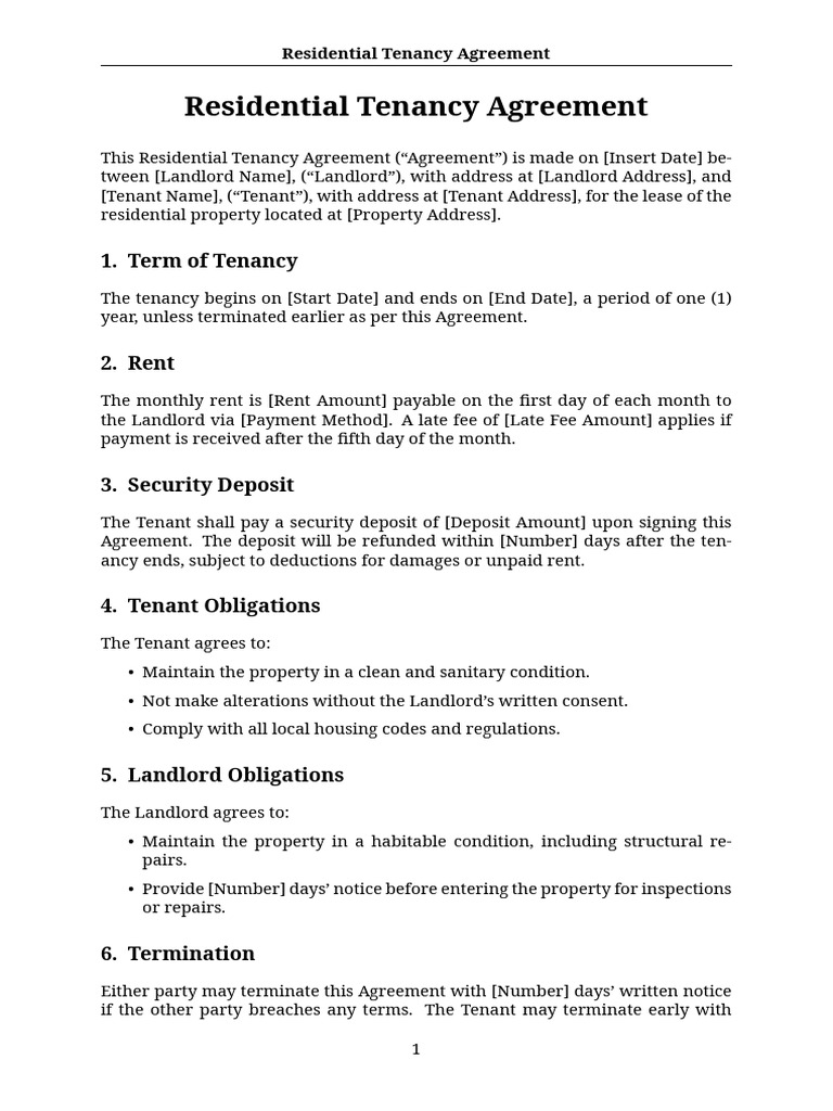 Residential Tenancy Agreement | PDF