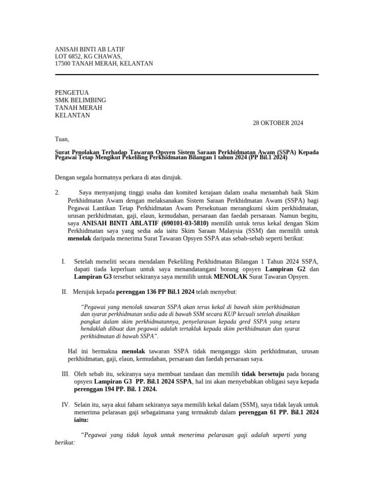Surat Sspa | PDF