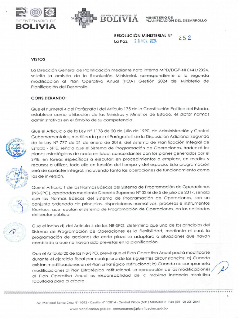 Resolución 252 Parte1 | PDF