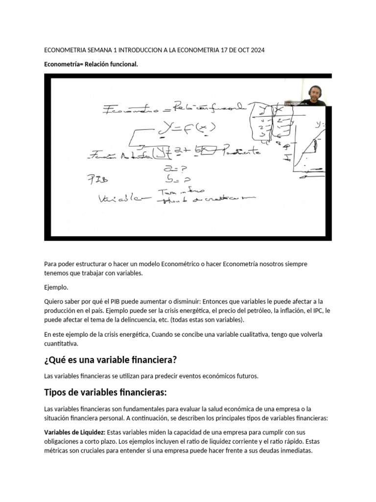 Econometria Semana 1 Introduccion A La Econometria Zoom 17 Oct 2024 | PDF | Business | Deuda