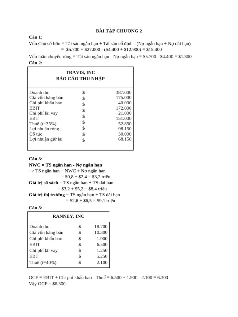 BT TCDN CHƯƠNG 2 - Mắc cỡ | PDF