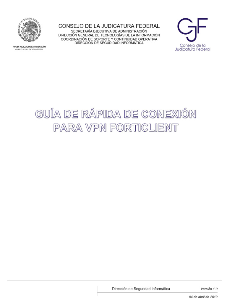 Instalación de FortiClient VPN en CJF | PDF | Red privada virtual ...