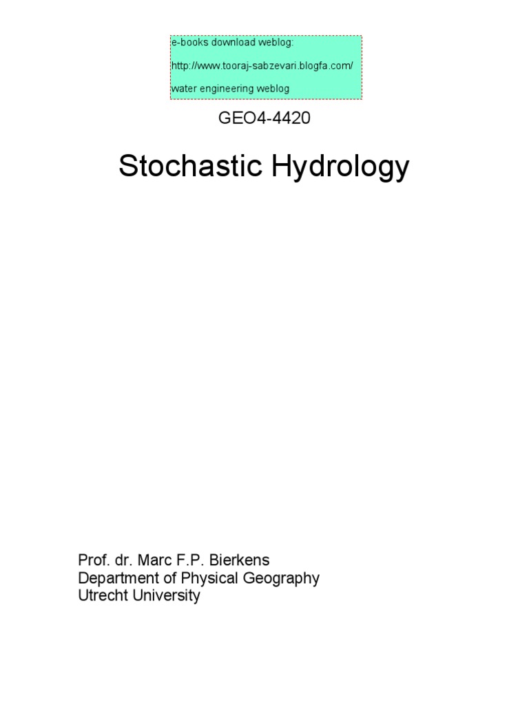 Stochastic Hydrology | PDF | Probability Theory | Variance