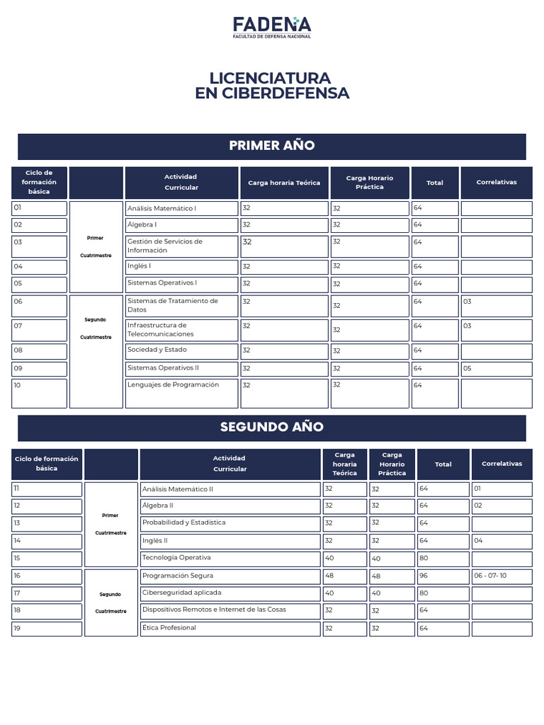 Plan de Estudios Ciberdefensa | PDF | Informática