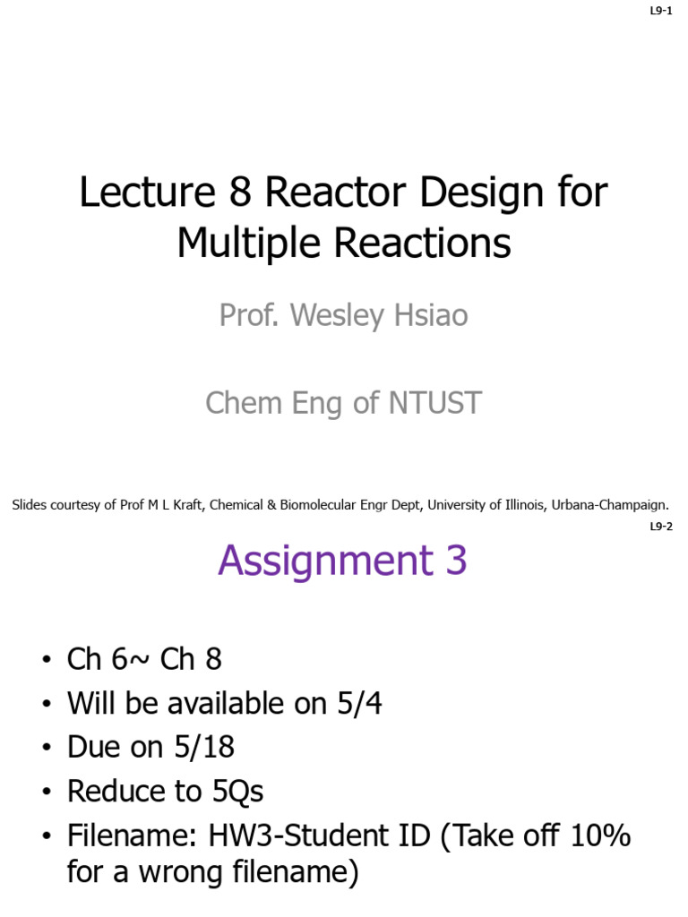 Lec08T_Reactor Design for Multiple Rxns | PDF | Chemical Reactions ...