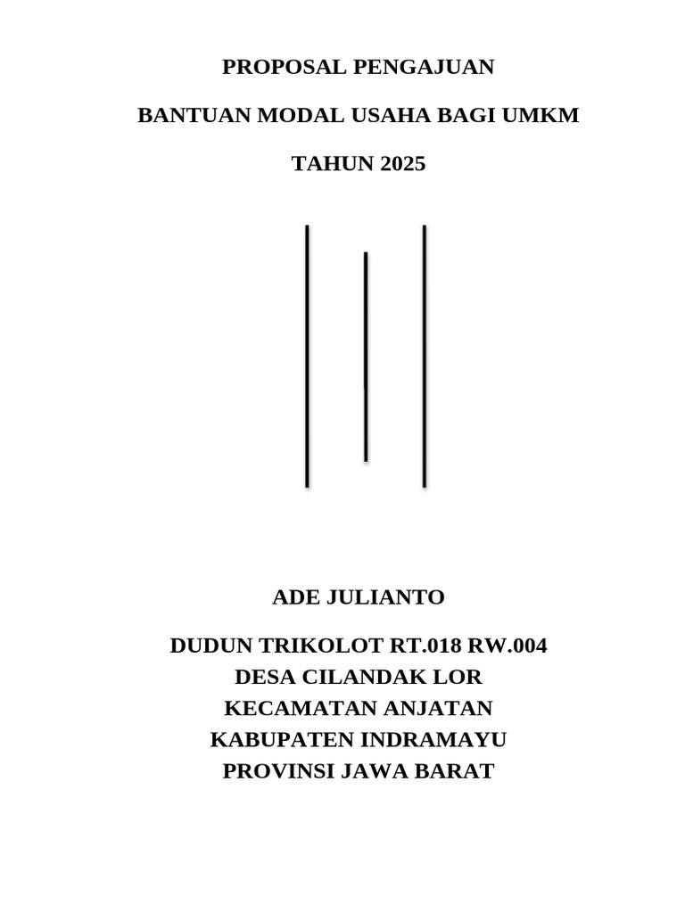 Proposal Bantuan Modal UMKM 2025 | PDF