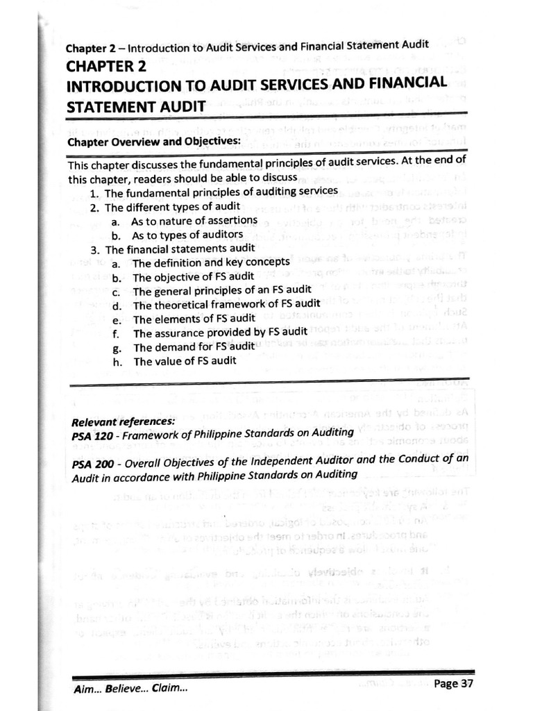 Chapter - 2 - Introduction of Audit Services and Financial Statement ...