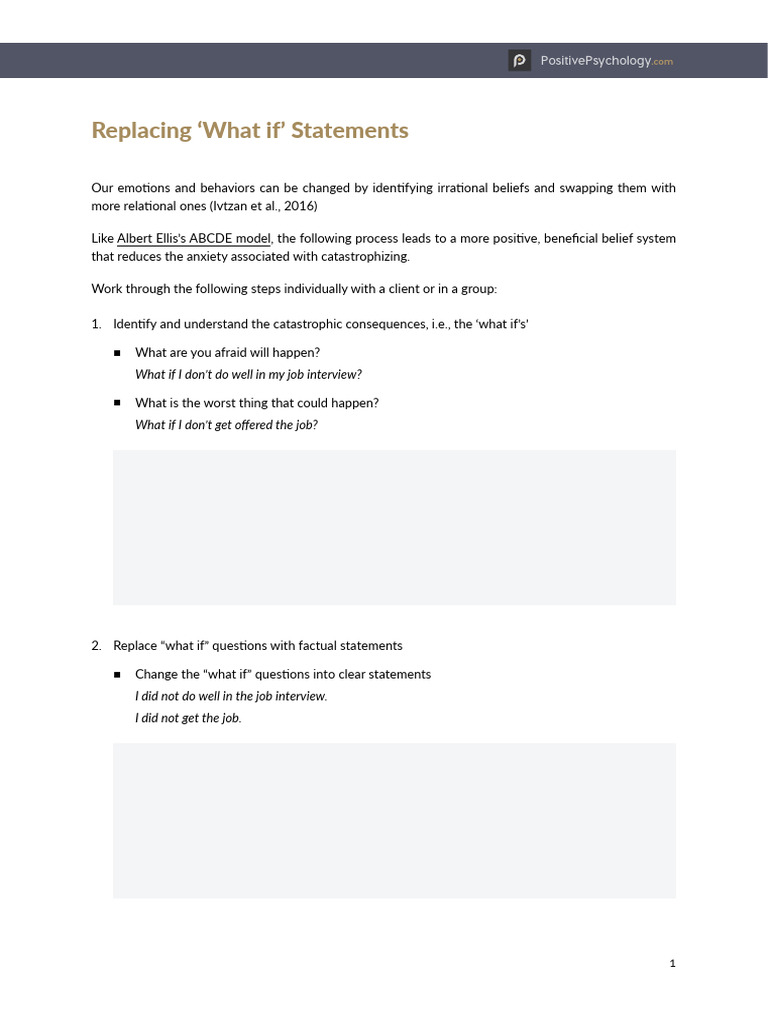 Replacing-‘What-if’-Statements | PDF | Job Interview | Psychological ...