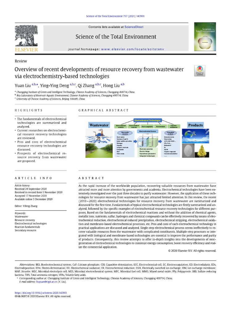 Liu Et Al., Science of The Total Environment, 2021 | PDF