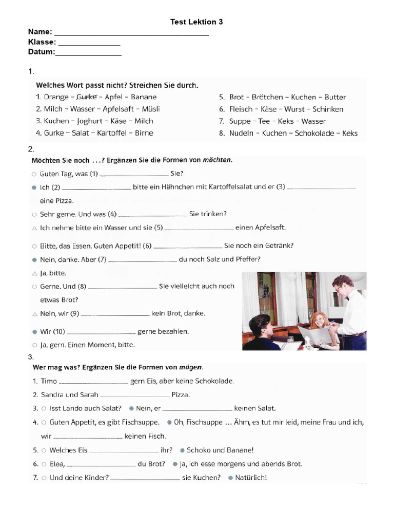 Test Lektion 3-A1 | PDF