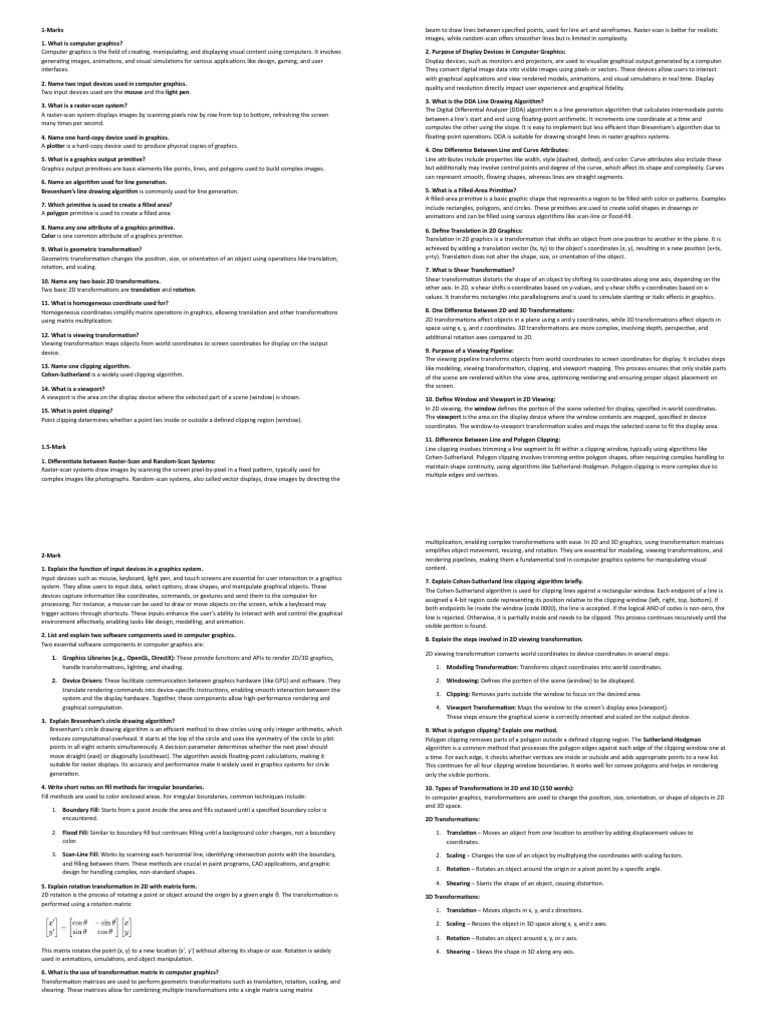 CG | PDF | 2 D Computer Graphics | Computer Graphics