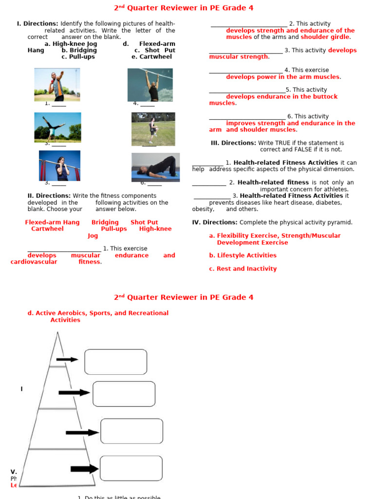 2nd QuarterReviewer in PE Grade 4 | PDF | Physical Fitness | Endurance