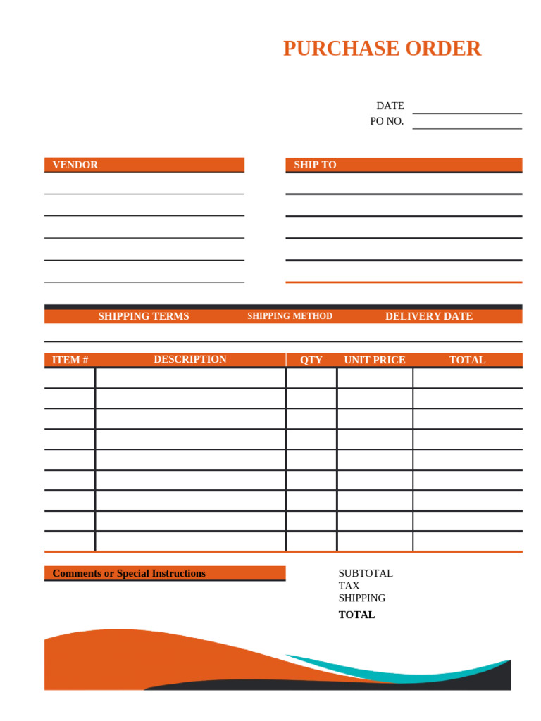 Purchase Order: Ship To Vendor | PDF