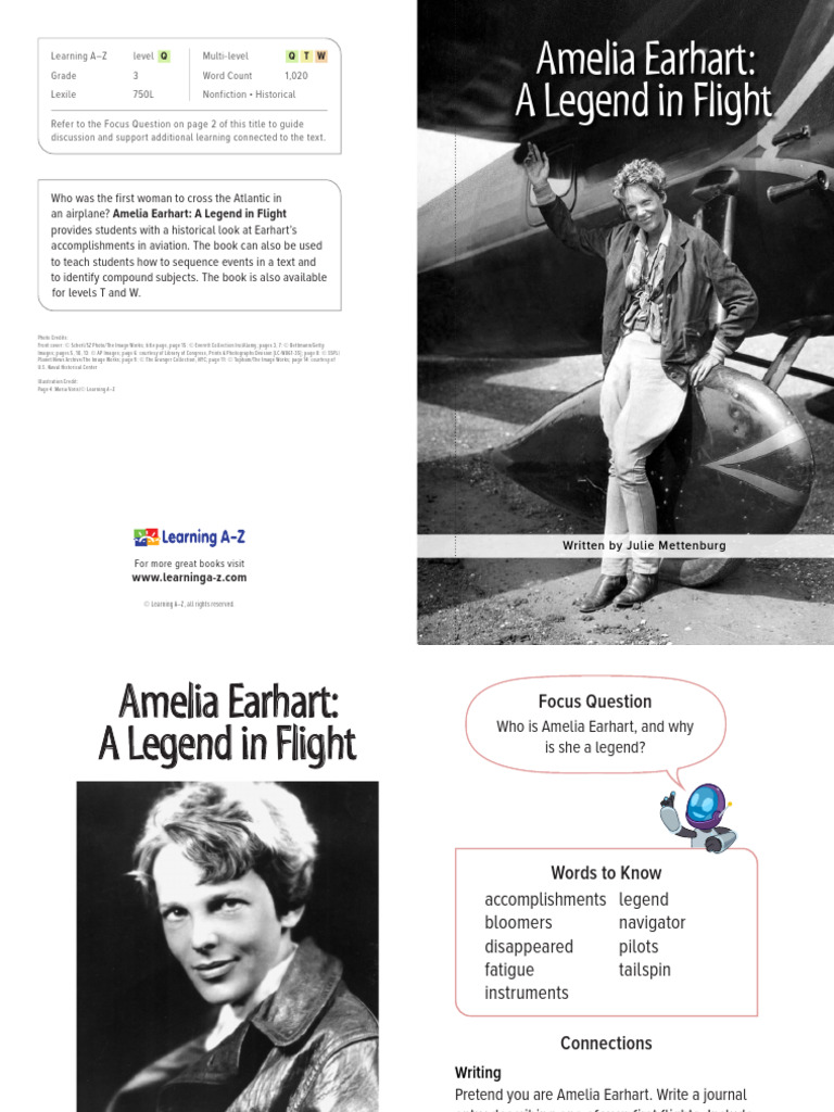 Amelia Earhart - A Legend in Flight - Raz-Plus Q | PDF | Wright ...