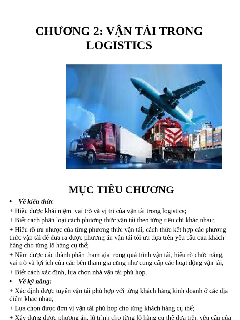 Chuong 2 - Vận Tải Trong Logistics | PDF