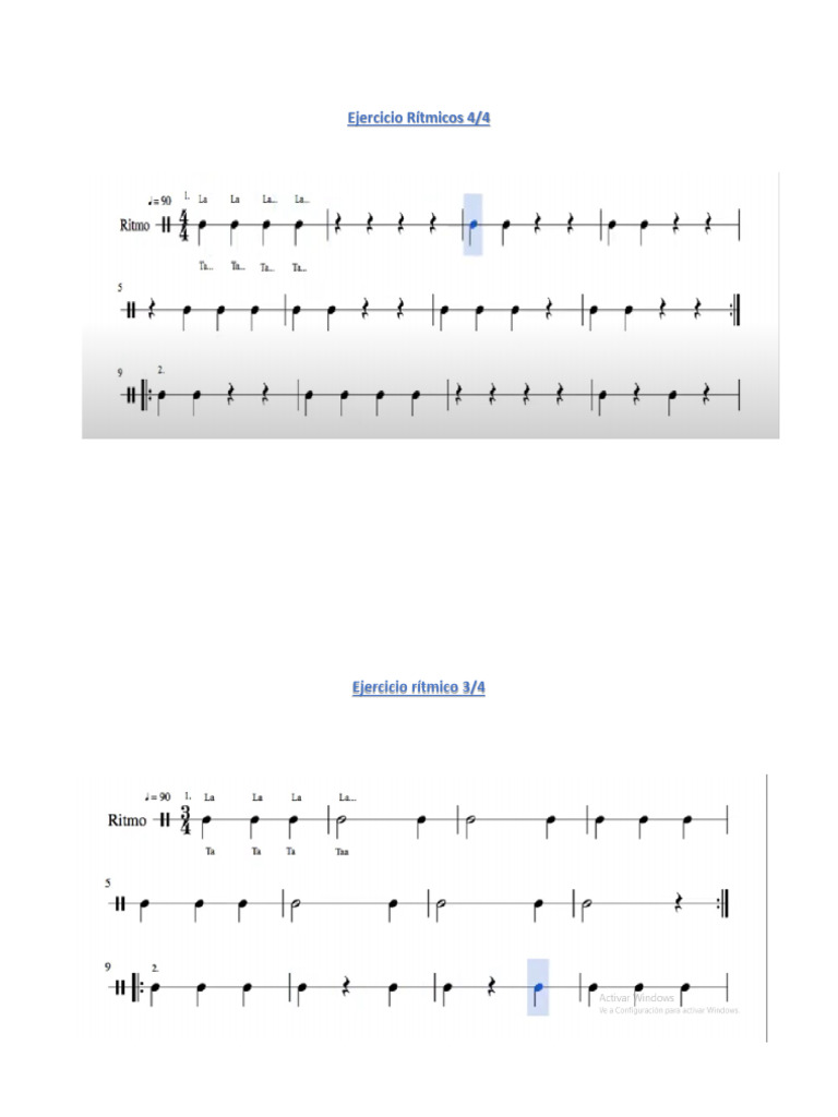 Ejercicios Rítmicos | PDF