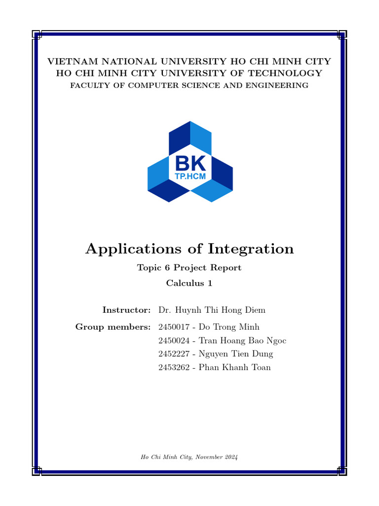 MT1003_CC03_Applications-of-Integration-Report | PDF | Integral | Calculus