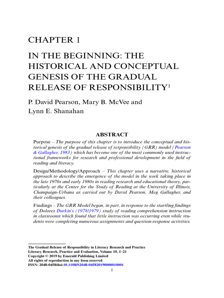 MaryMcVeeEvanOr TheGradualReleaseOfRe 2019 Chapter1InTheBeginnin | PDF | Behavior Modification ...